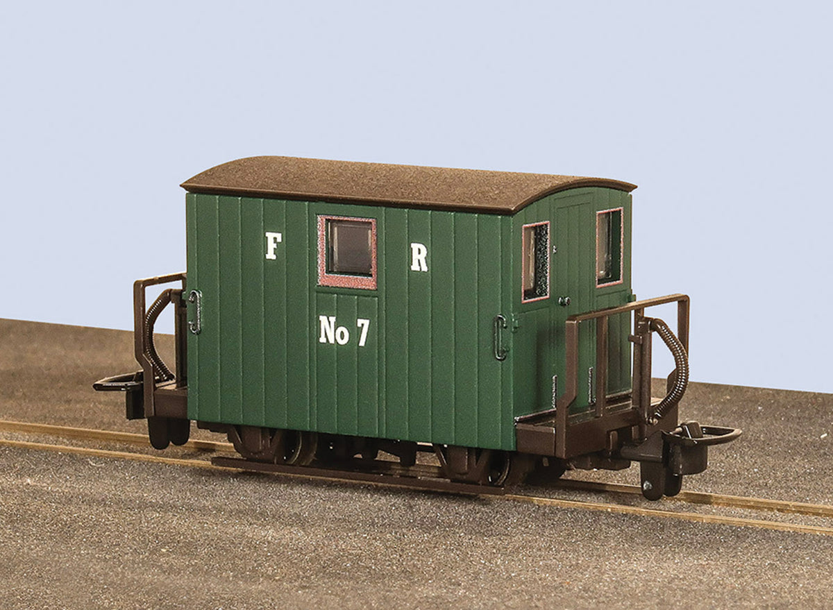 Ffestiniog Quarryman Brake Coach (2 Balcony), Green GR-580A – Malcs Models