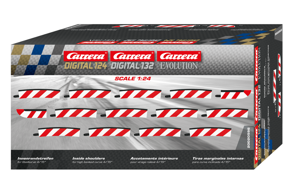 Carrera Track 1/24 & 1/32 - Red/White Inside Shoulder Strip (x12) & En ...