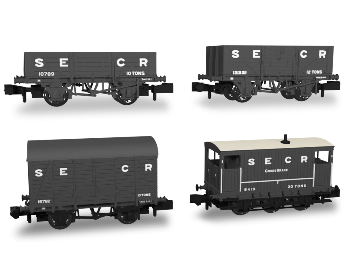 Rapido Trains N Gauge SECR Wagons Pack 1 - SECR Livery Freight Train ...