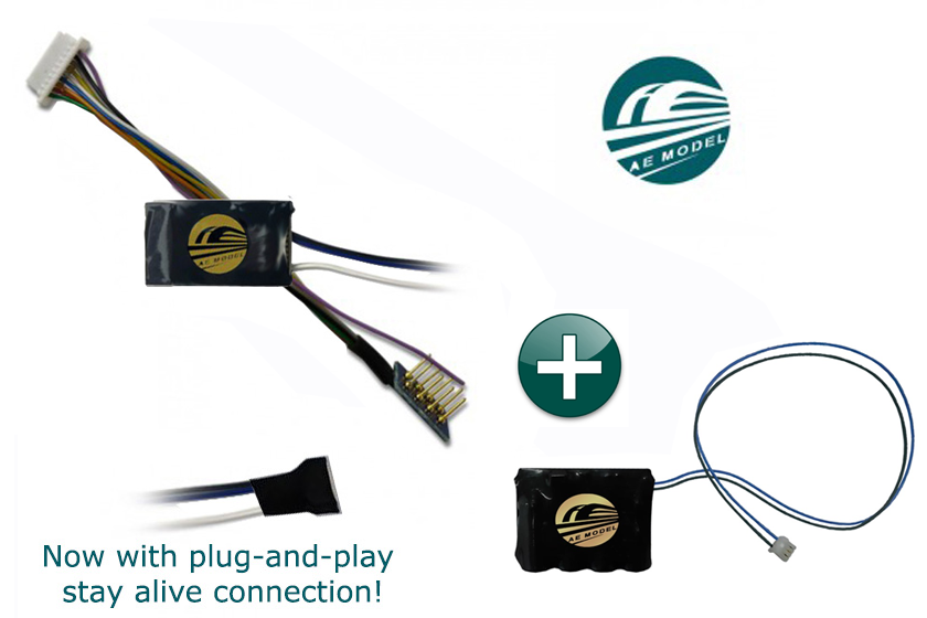 DCC Concepts AE Model 8-Pin Harness 4 Function Mini Decoder with Stay ...