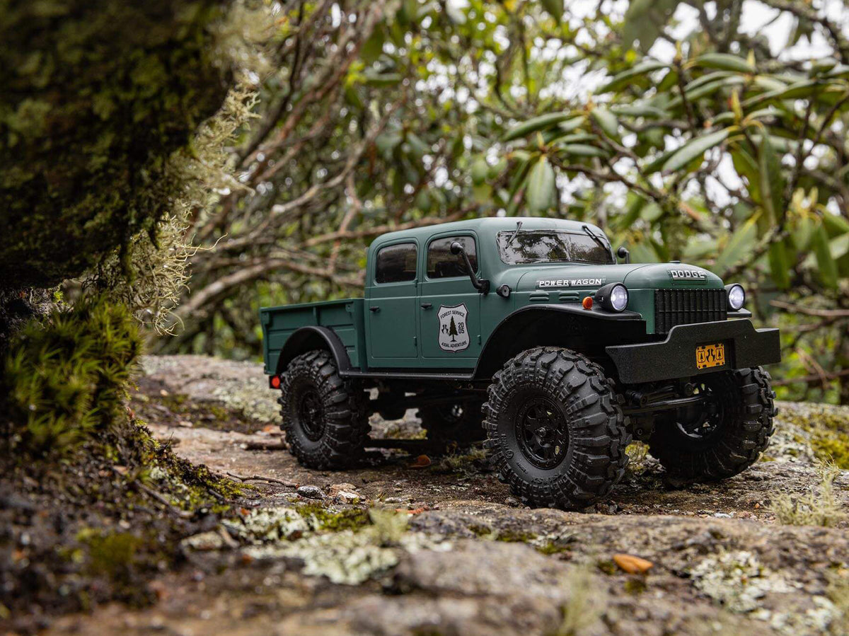 Horizon RC Car 1/24 SCX24 Dodge Power Wagon 4WD Rock Crawler RTR, Gree ...