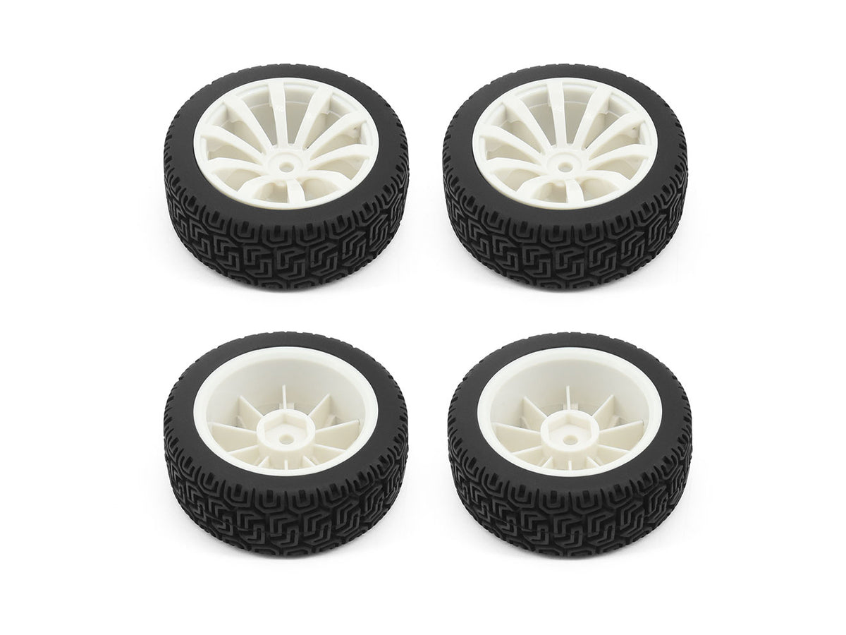 RC Accessories 1/10 Rally Block/10 Spoke Wheel Set White (4pcs (Rc Ove ...