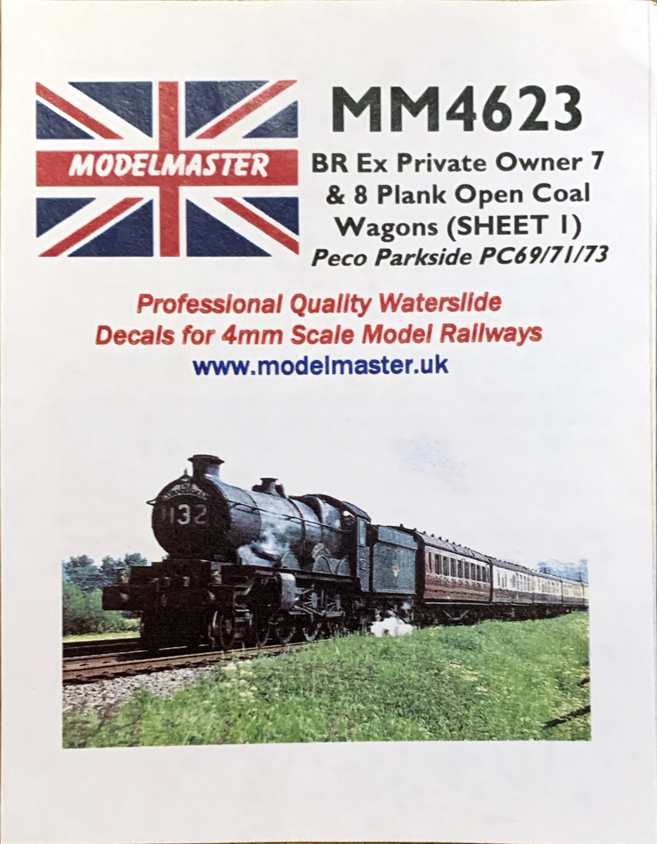 Modelmaster Decals - MM4623 (OO Gauge) Ex Private Owner 7 & 8 Plank Op ...