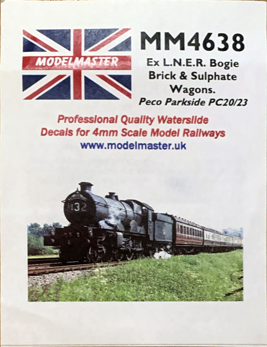 Modelmaster Decals - MM4638 (OO Gauge) Ex LNER Bogie Brick 7 Sulphate ...