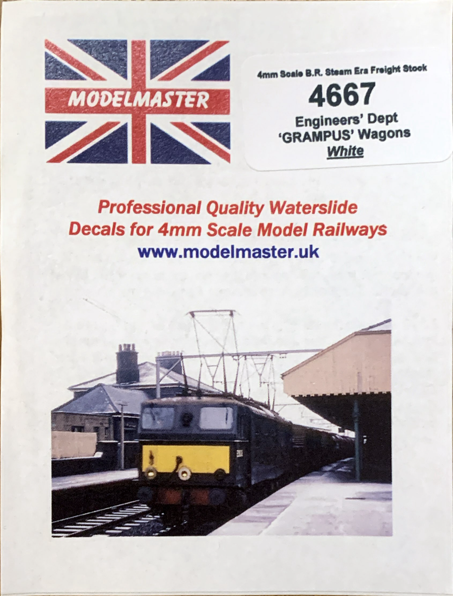 Modelmaster Decals - MM4667 (OO Gauge) Grampus Engineers Wagons, White ...