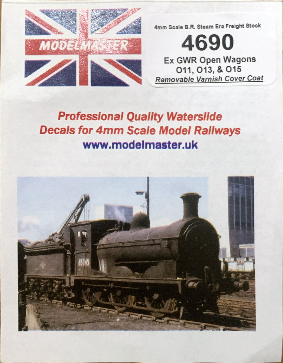 Modelmaster Decals - MM4690 (OO Gauge) Ex GWR 10t & 12t Open Wagons, i ...
