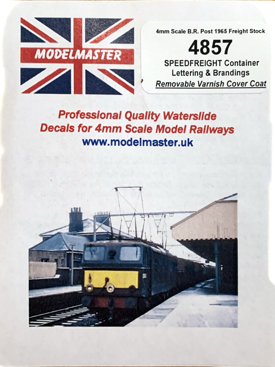 Modelmaster Decals - MM4857 (OO Gauge) AF,FM & BD Container Numbering ...