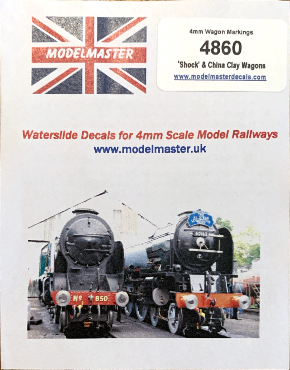 Modelmaster Decals - MM4860 (OO Gauge) China Clay Wagons, Shock Wagons ...
