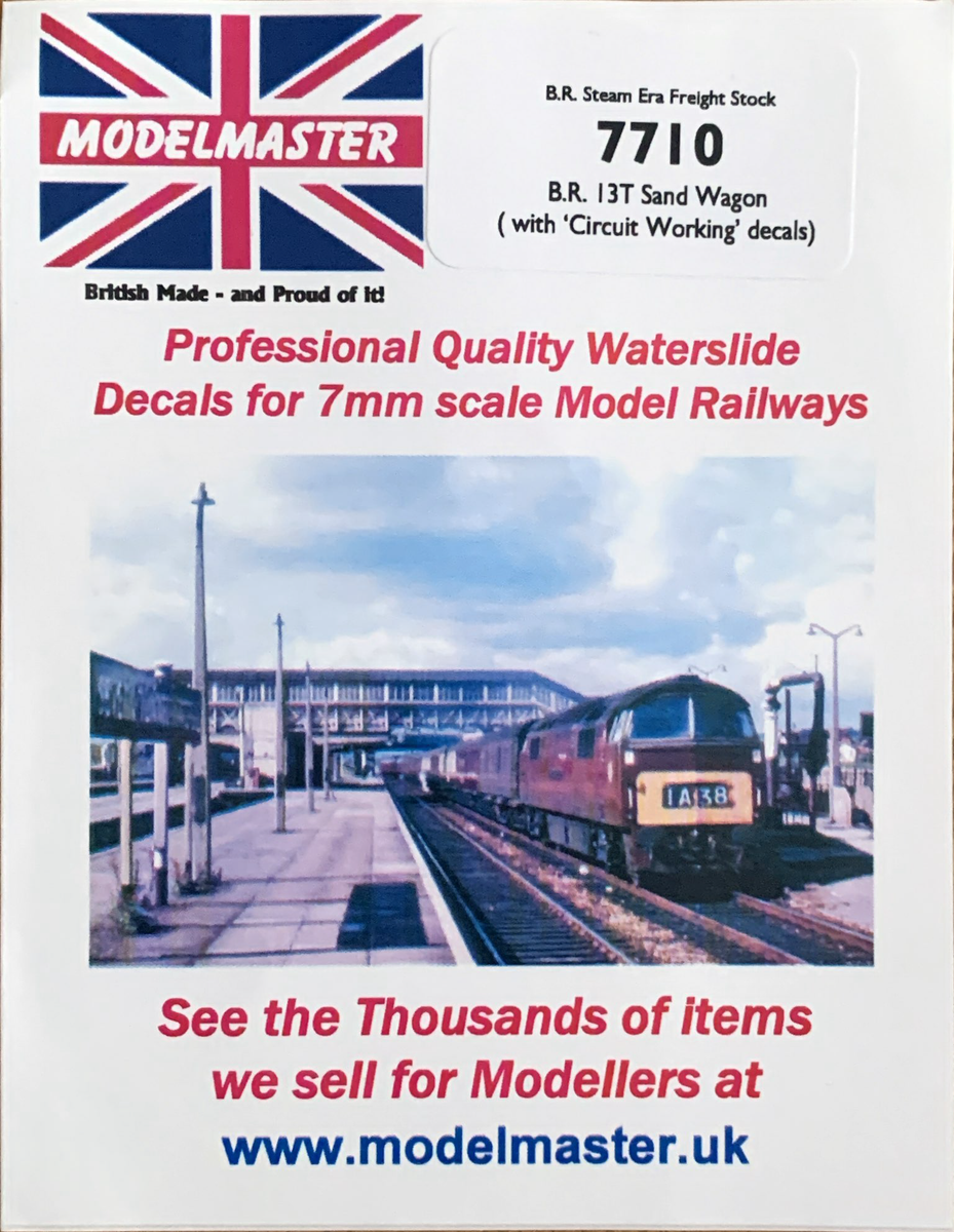 Modelmaster Decals - MM7710 (O Gauge) BR 13t Sand Wagon – Malcs Models