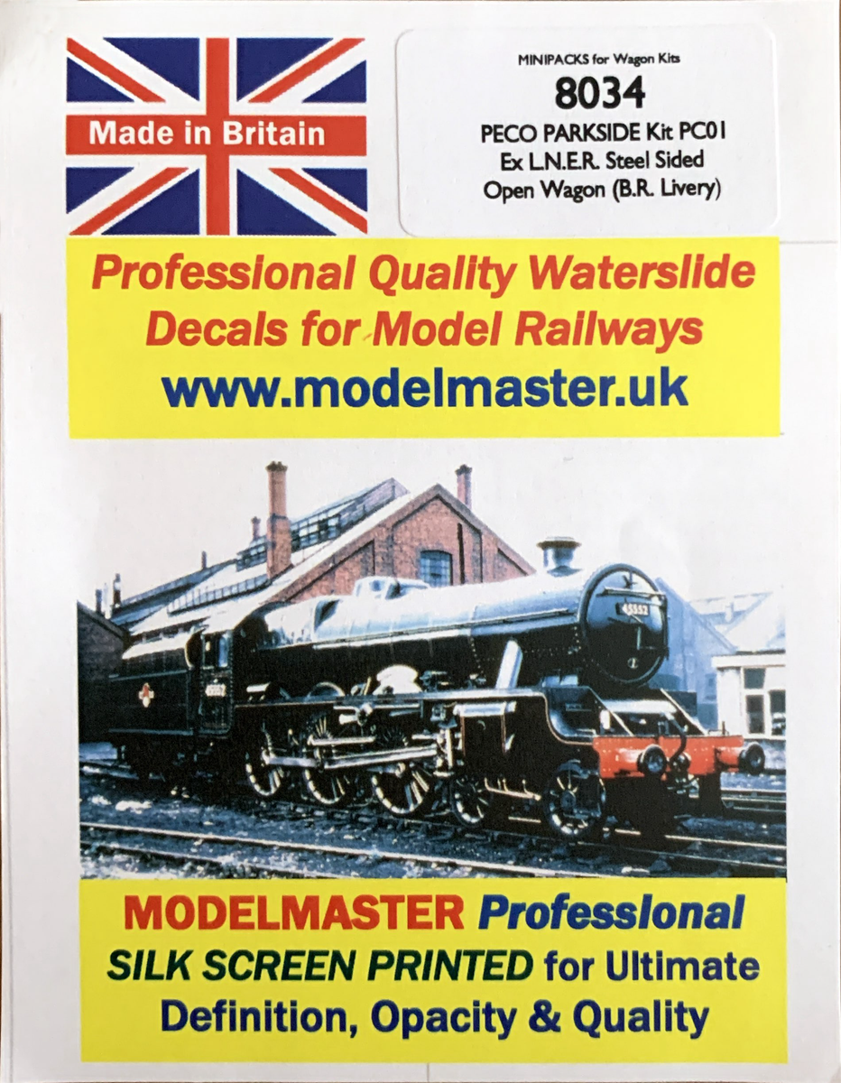 Modelmaster Decals - MM8034 (OO Gauge) BR Ex LNER 13t Steel Open Wagon ...