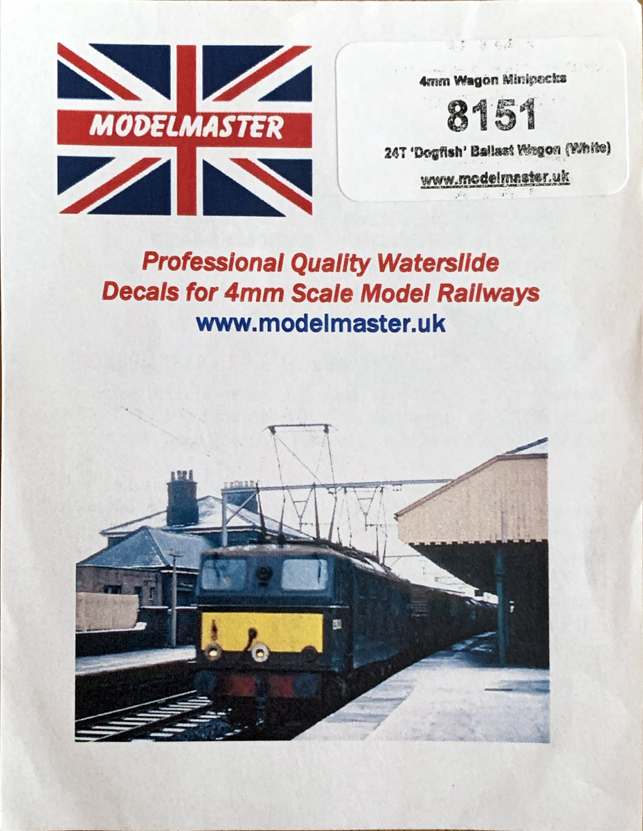 Modelmaster Decals - MM8151 (OO Gauge) Dogfish 24t Ballast Wagon - Whi ...