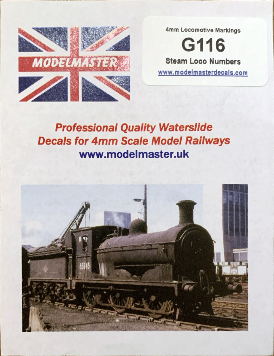 Modelmaster Decals - MMG116 (OO Gauge) Smoke Box Numbers for ex LMS Cl ...