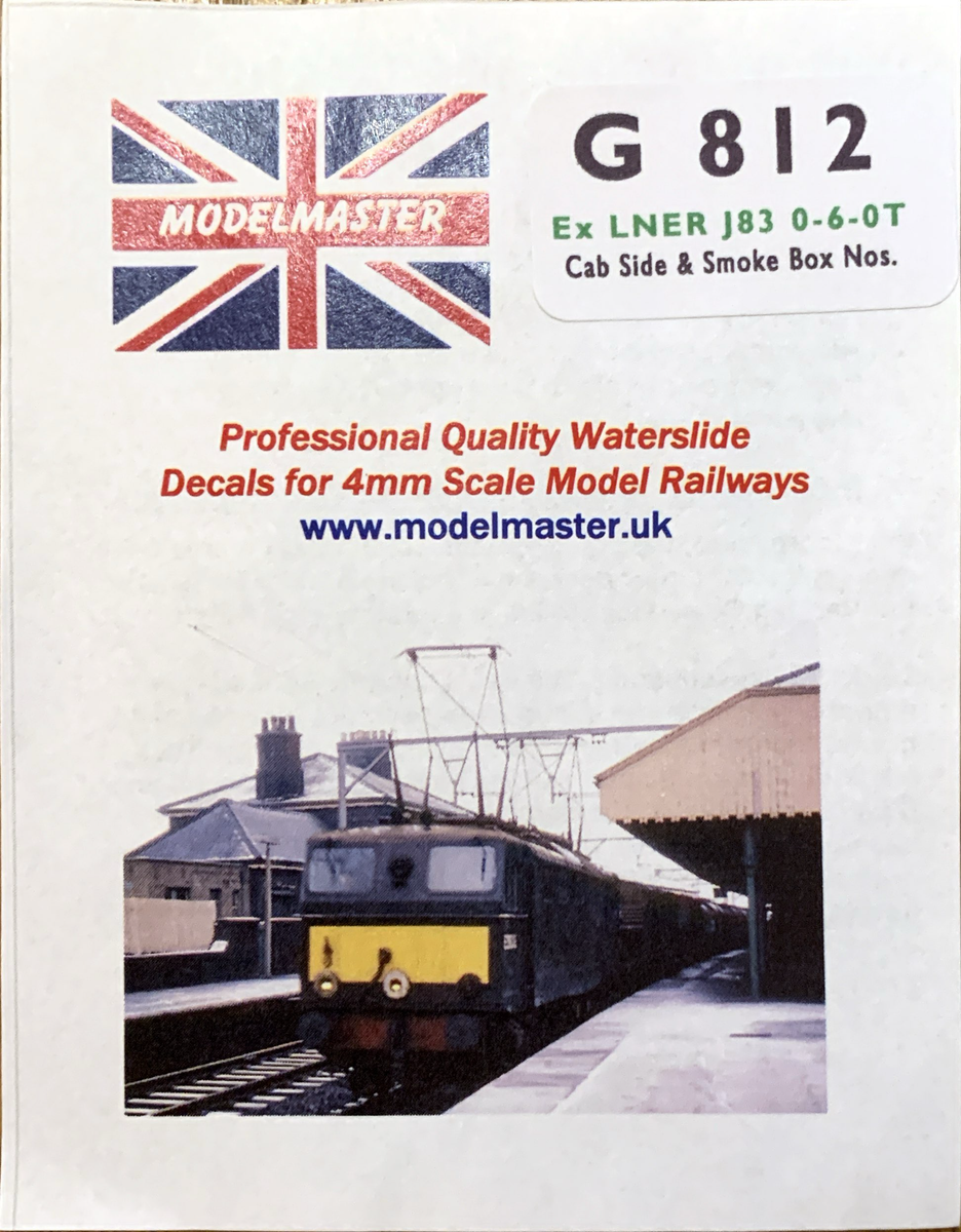 Modelmaster Decals - MMG812 (OO Gauge) Smoke Box Numbers for Ex LNER J ...