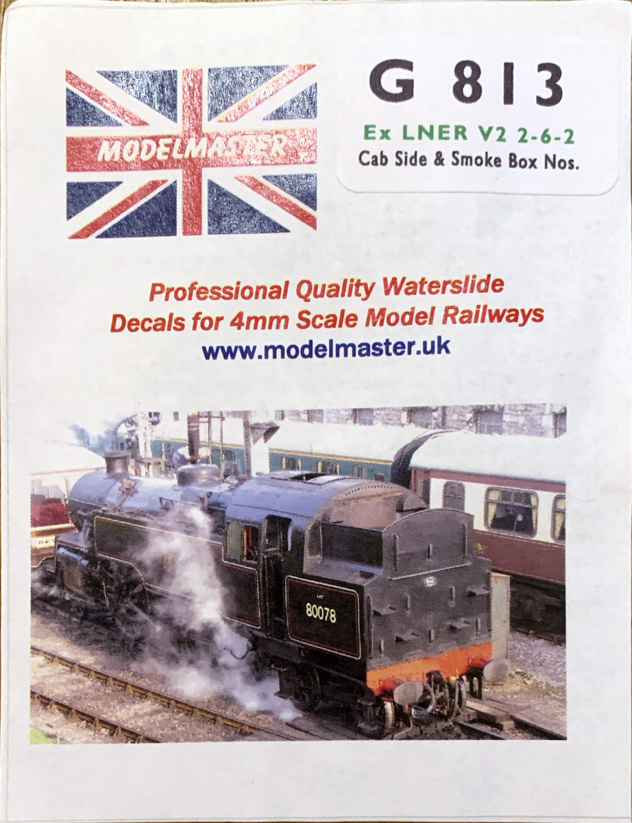 Modelmaster Decals - MMG813 (OO Gauge) Smoke Box Numbers for Ex LNER V ...