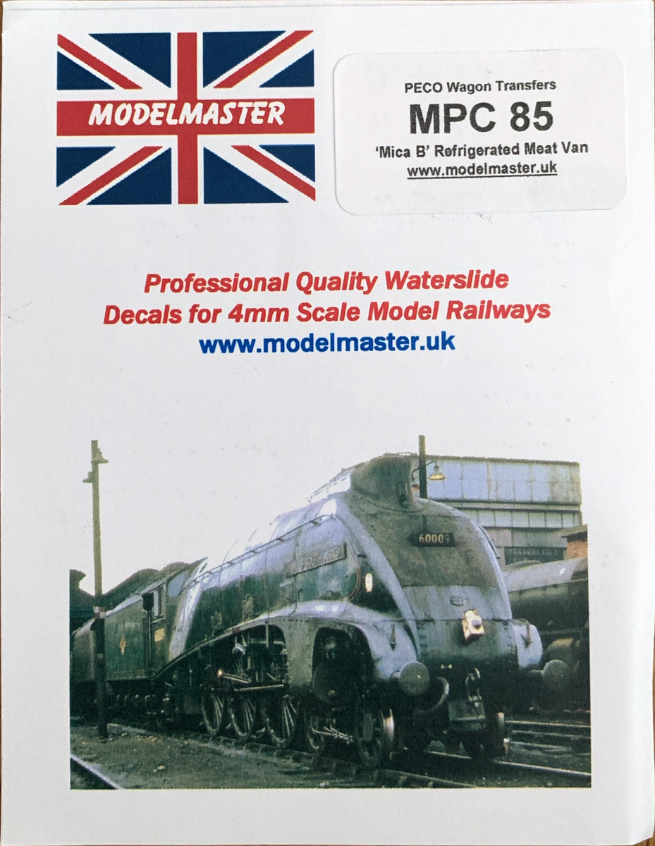Modelmaster Decals - MMPC85 OO Gauge Decals for Peco Parkside 4mm Scal ...