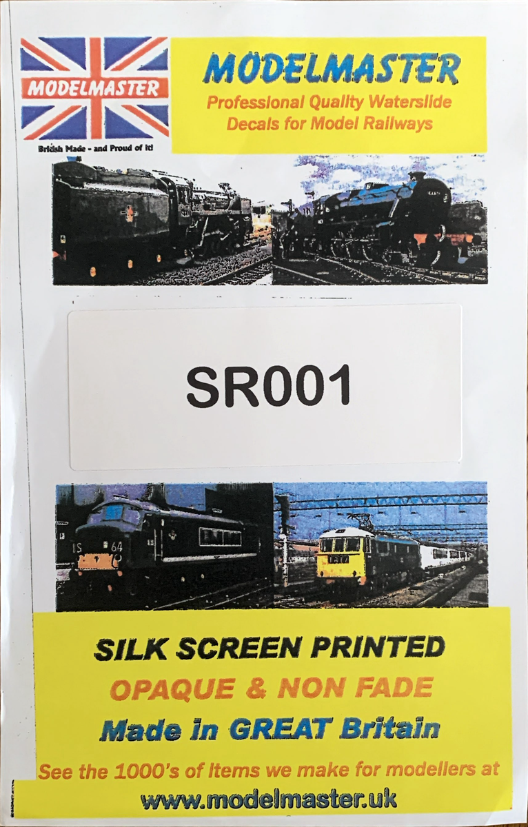 Modelmaster Decals - MSR001 (OO Gauge) Southern Typeface/markings, wit ...