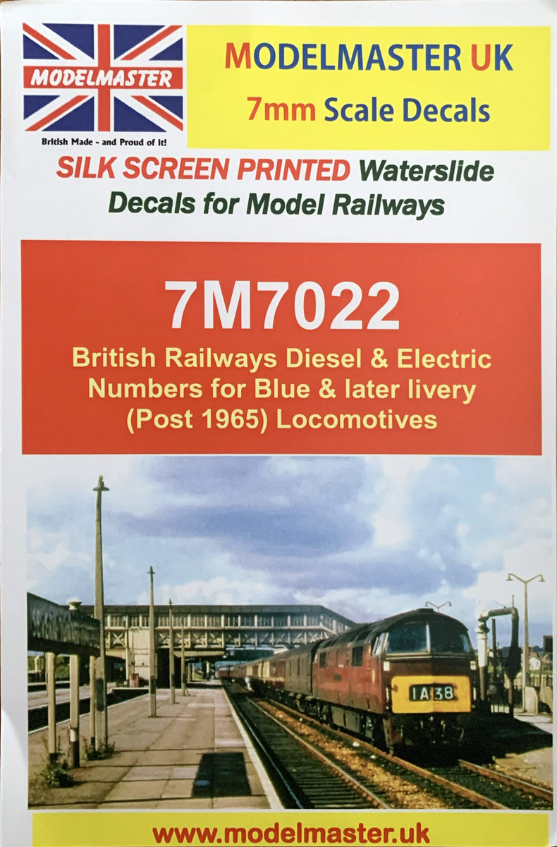 Modelmaster Decals - MM7022 (O Gauge) Diesel Locomotive Numbers Pre 19 ...