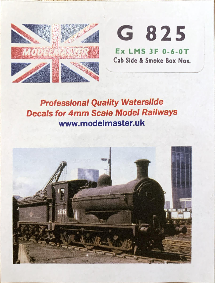 Modelmaster Decals - MMG825 (OO Gauge) Smoke Box Numbers for ex LMS Cl ...