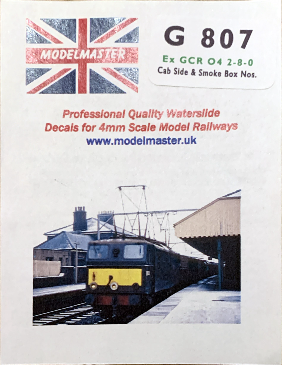 Modelmaster Decals - MMG807 (OO Gauge) Smoke Box Numbers for Ex GCR O4 ...