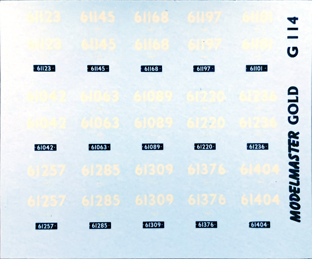 Modelmaster Decals - MMG114 (OO Gauge) Smoke Box & Cab Side Numbers fo ...