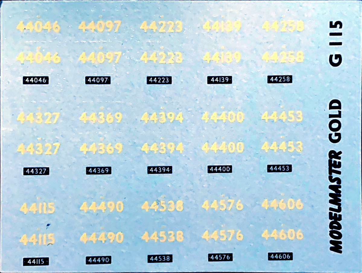 Modelmaster Decals - MMG115 (OO Gauge) Smoke Box Numbers for ex LMS Cl ...