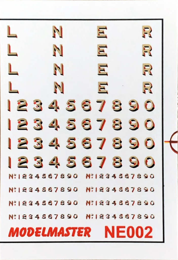 Modelmaster Decals - MNE002 (OO Gauge) LNER Number and Lettering trans ...
