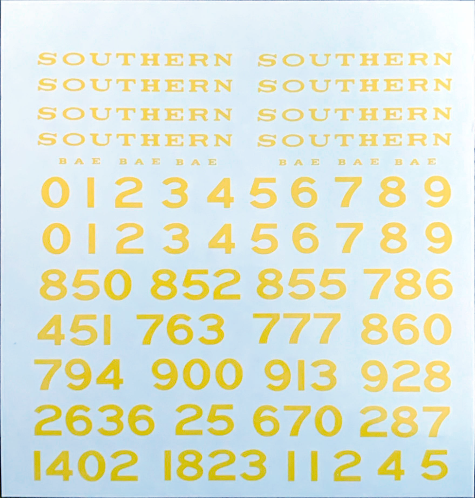 Modelmaster Decals - MSR001 (OO Gauge) Southern Typeface/markings, wit ...