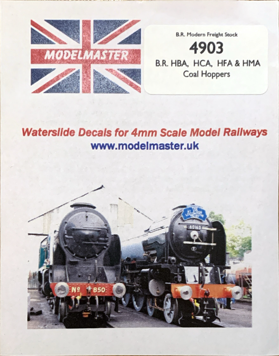 Modelmaster Decals - MM4903 (OO Gauge) BR HBA,HCA,HFA & HMA Coal Hoppe ...