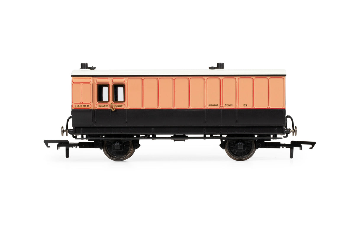 Hornby R40295 LSWR, 4 Wheel Coach, Passenger Brake, 82 – Malcs Models