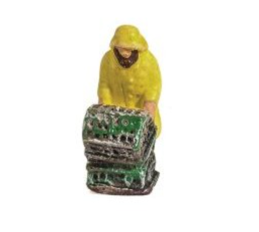 Harburn Hamlets OO Gauge QS406 Fisherman in yellow oilskins with Creel ...