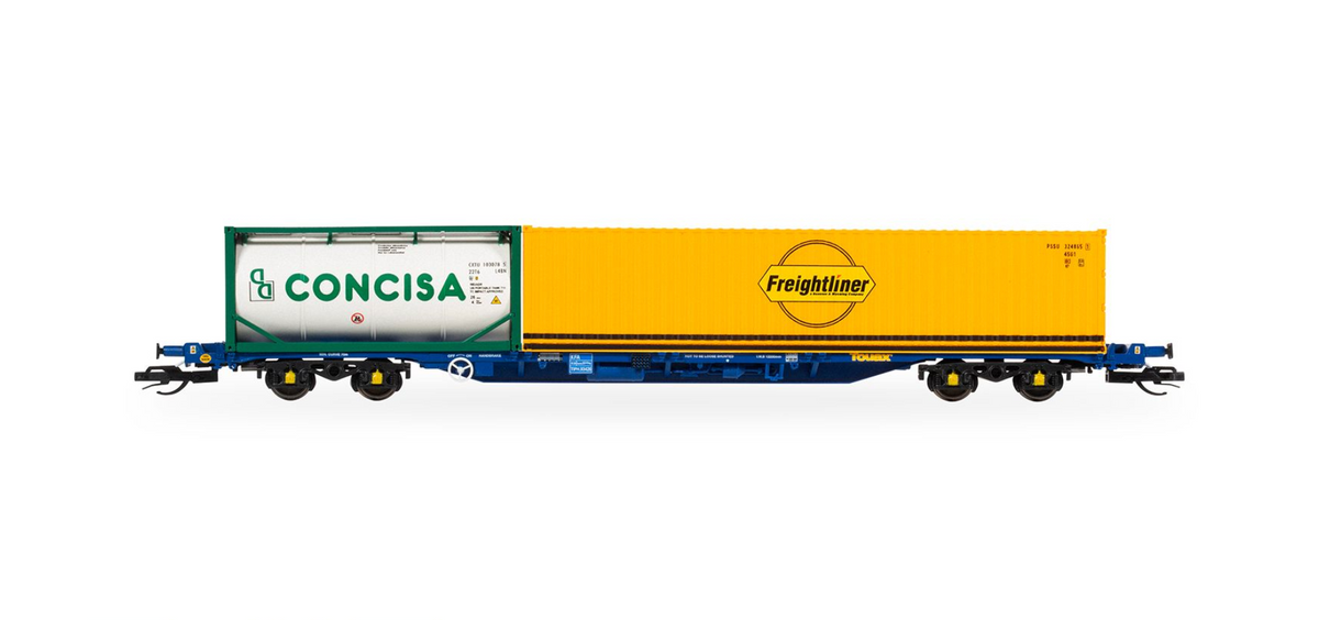 Hornby TT:120 TOUAX KFA Container Wagon with 1 x 20 & 1 x 40 Container ...