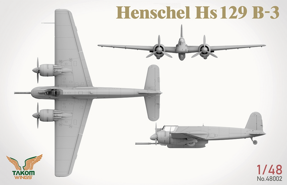 Takom 1/48th German Air Force Henschel Hs 129 B-3 Ground Attack Aircra ...