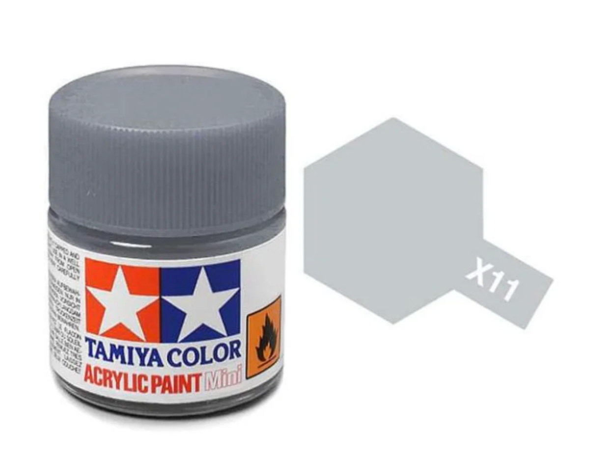 Tamiya Acrylic Paint 10ml - X11 Metallic Chrome Silver – Malcs Models