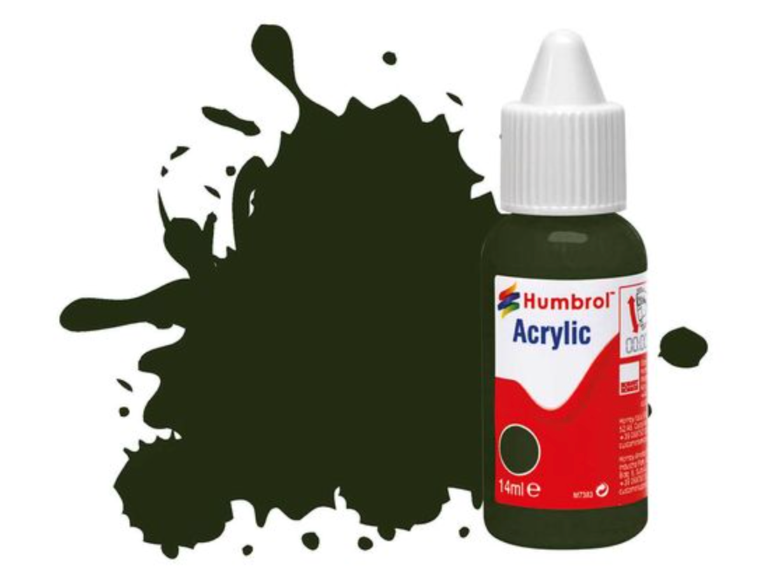 Humbrol Acrylic Dropper Bottle 14ml No 163 Dark Green - Satin – Malcs ...