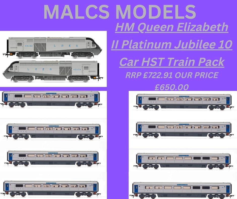 Hornby HM Queen Elizabeth II Platinum Jubilee 10 Car HST Train Pack ...