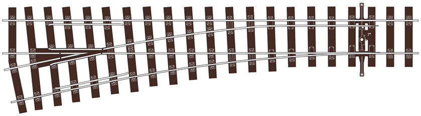 Peco Code 75 Bullhead SL-U1196 Turnout, Medium Radius, Left Hand ...