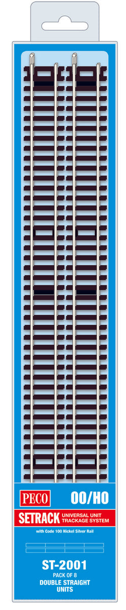 Peco Code 100 Setrack Pack ST-2001 Double Straight, 335mm (133/16 in ...