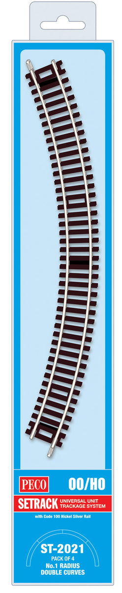 Peco Code 100 Setrack pack ST-2021 No.1 Radius Double Curve, 371mm (14 ...