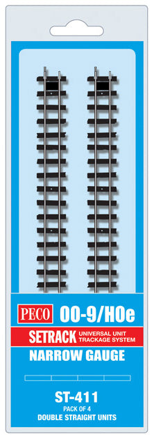 Peco ST-411 Setrack 009 Double Straight – Malcs Models